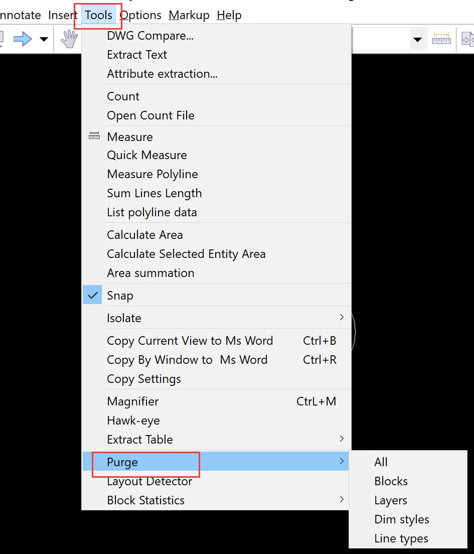 PURGE – DWGSee CAD Support