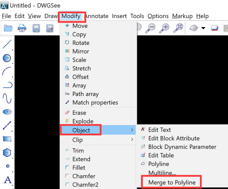 How to merge lines/arcs to one ployline – DWGSee CAD Support